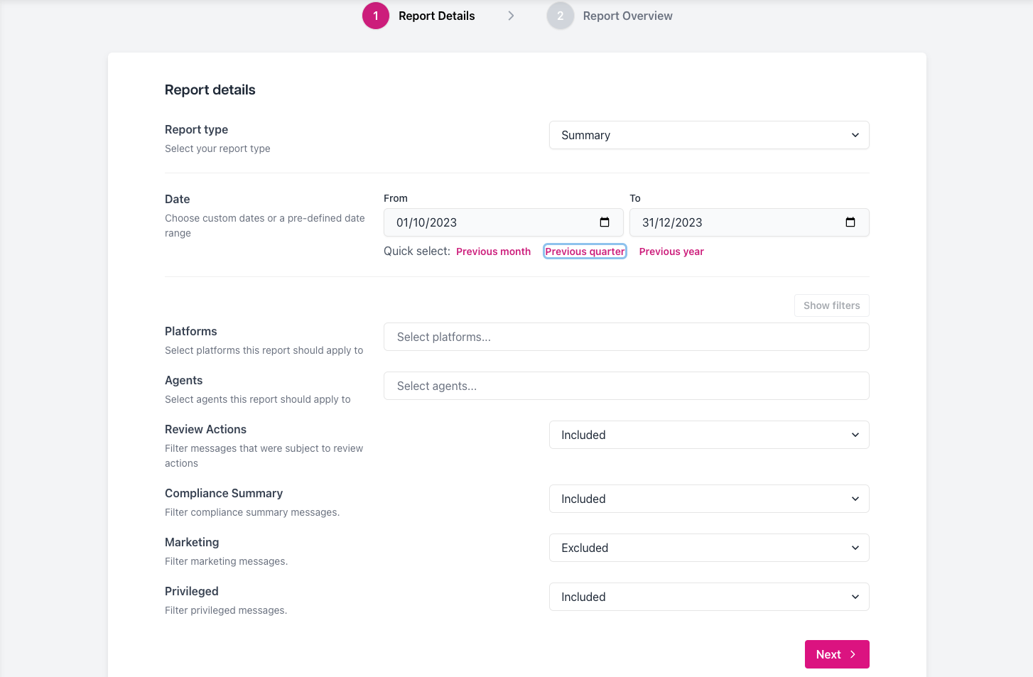 How do I generate a summary report of my organization's compliance ...
